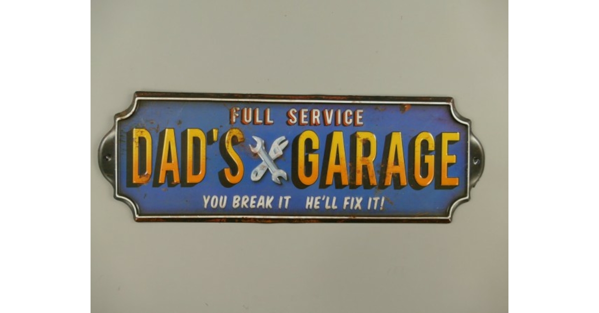 Plaque métal dad's garage full service - Les Plaques/Plaques autre format rétro / vintage ...